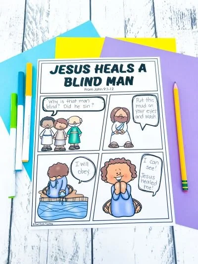 Jesus Heals a Man Born Blind - Bible Lessons for Kids — Poet Prints ...