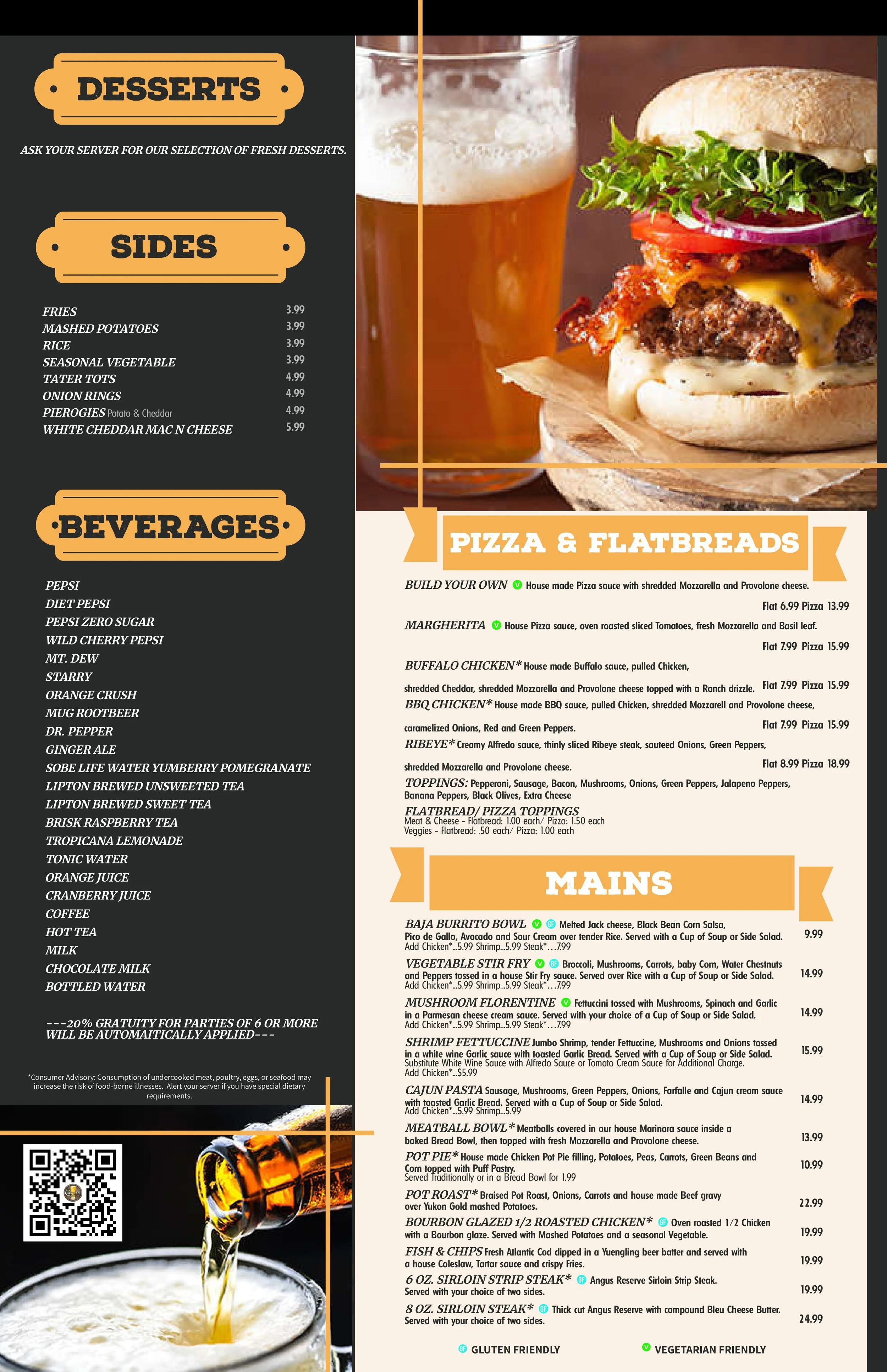 Menu — The Craft House & Gastropub