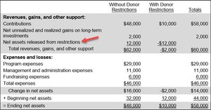 Net assets released from restrictions — AccountingTools