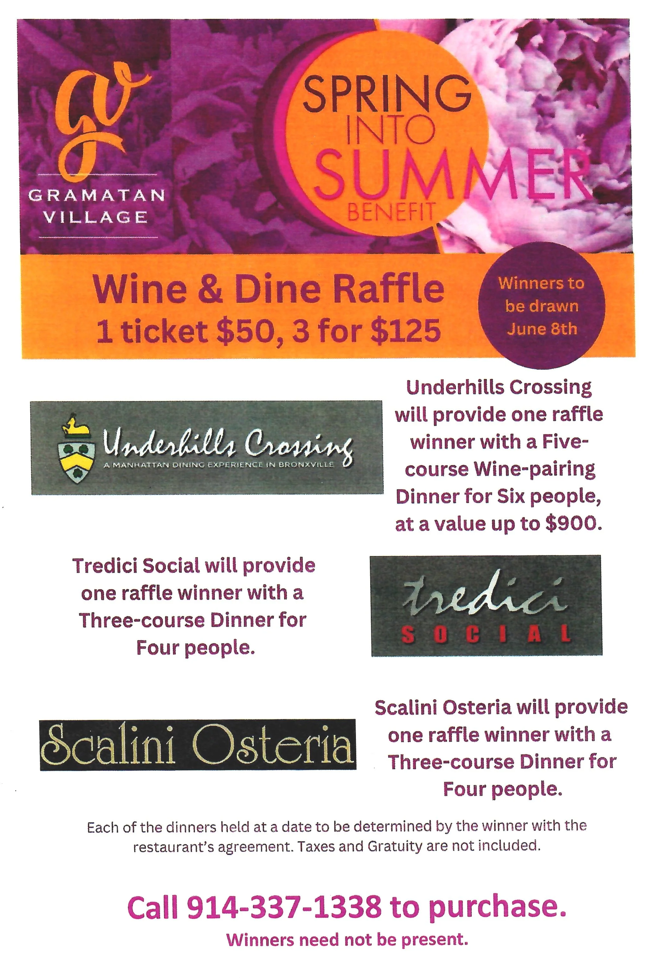 Raffle Tickets Information — Gramatan Village