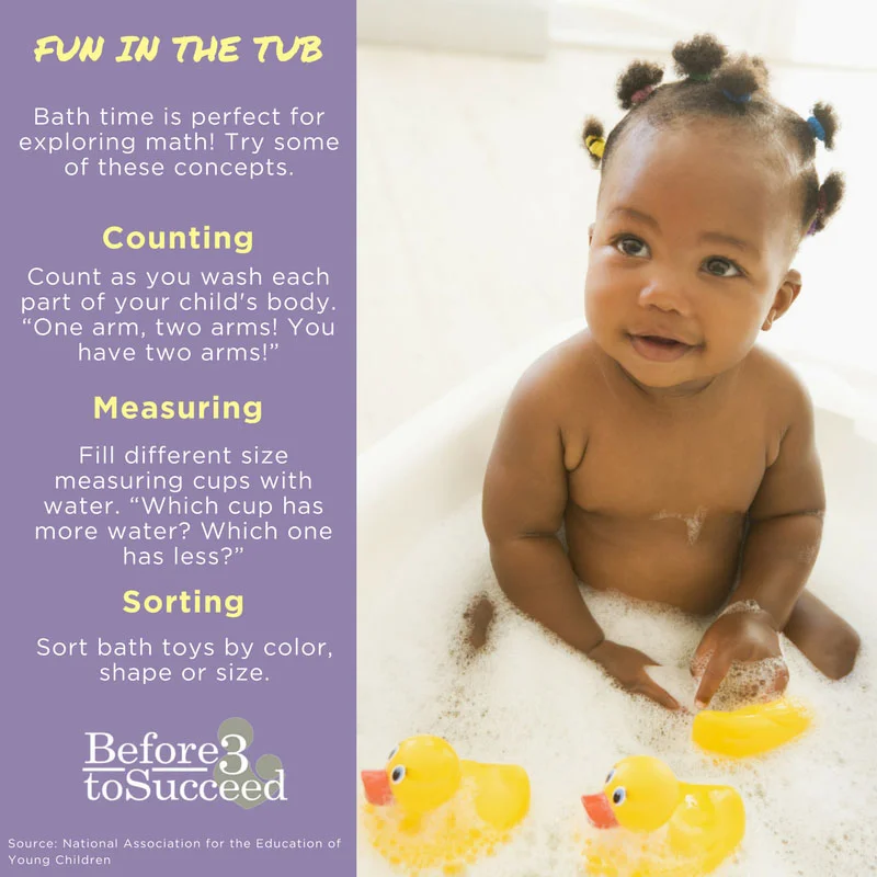 Fun in the tub: Bath time is math time — Oakland Family Services