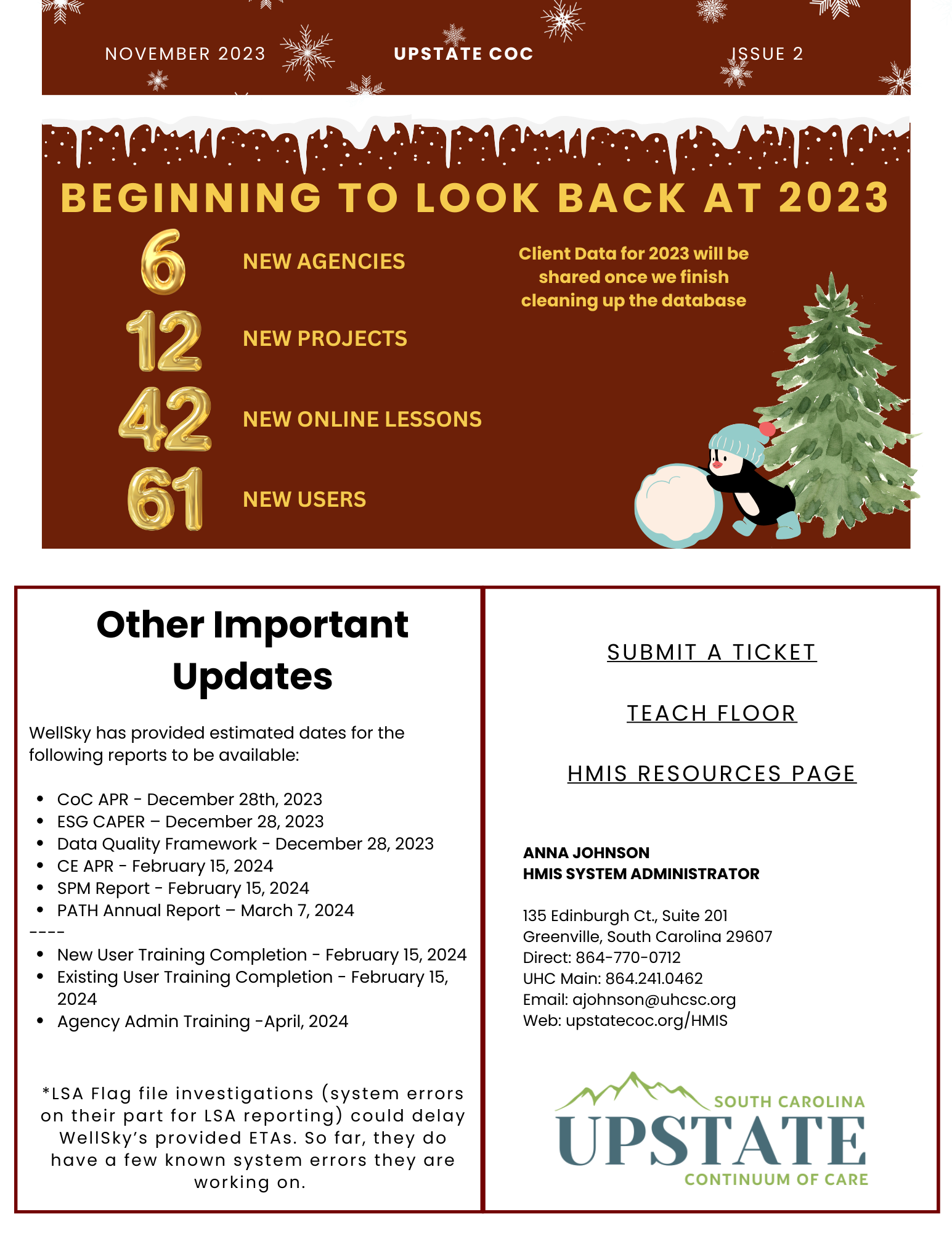HMIS Resources Page Home — The Upstate Continuum of Care