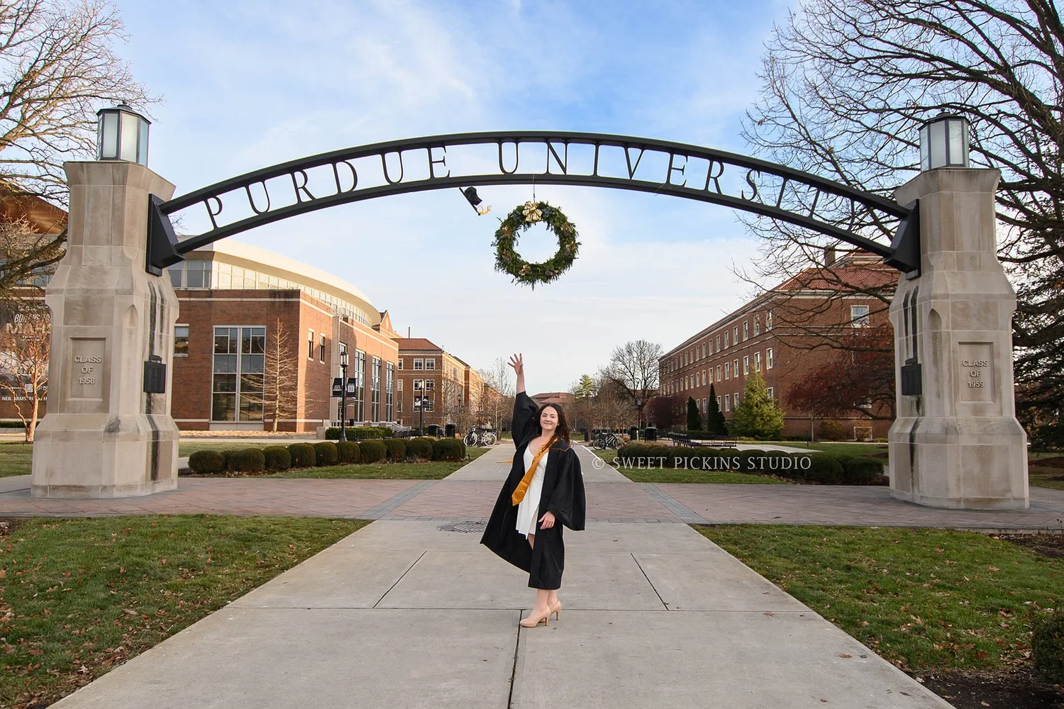 Kailey | Purdue University Graduation Photography in Winter Cap and ...