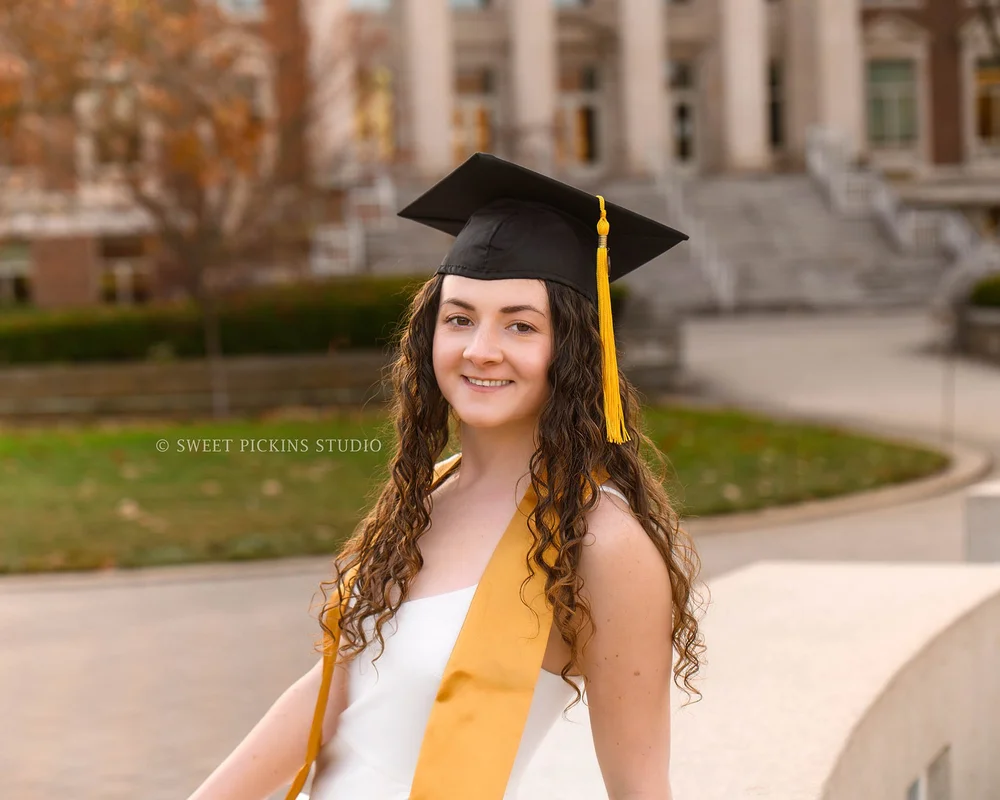 Kailey | Purdue University Graduation Photography in Winter Cap and ...
