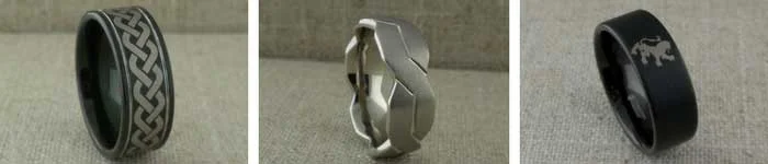 Thorsten Wedding Rings Tungsten & Ceramic — Unique Titanium Wedding Rings