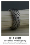 Motorcycle Tire Tread Titanium Wedding Ring — Unique Titanium Wedding Rings