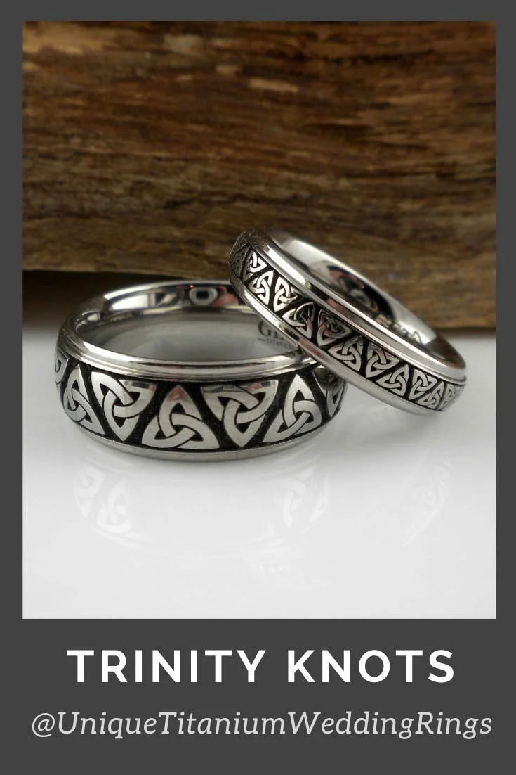 Titanium Trinity Knot Wedding Ring — Unique Titanium Wedding Rings