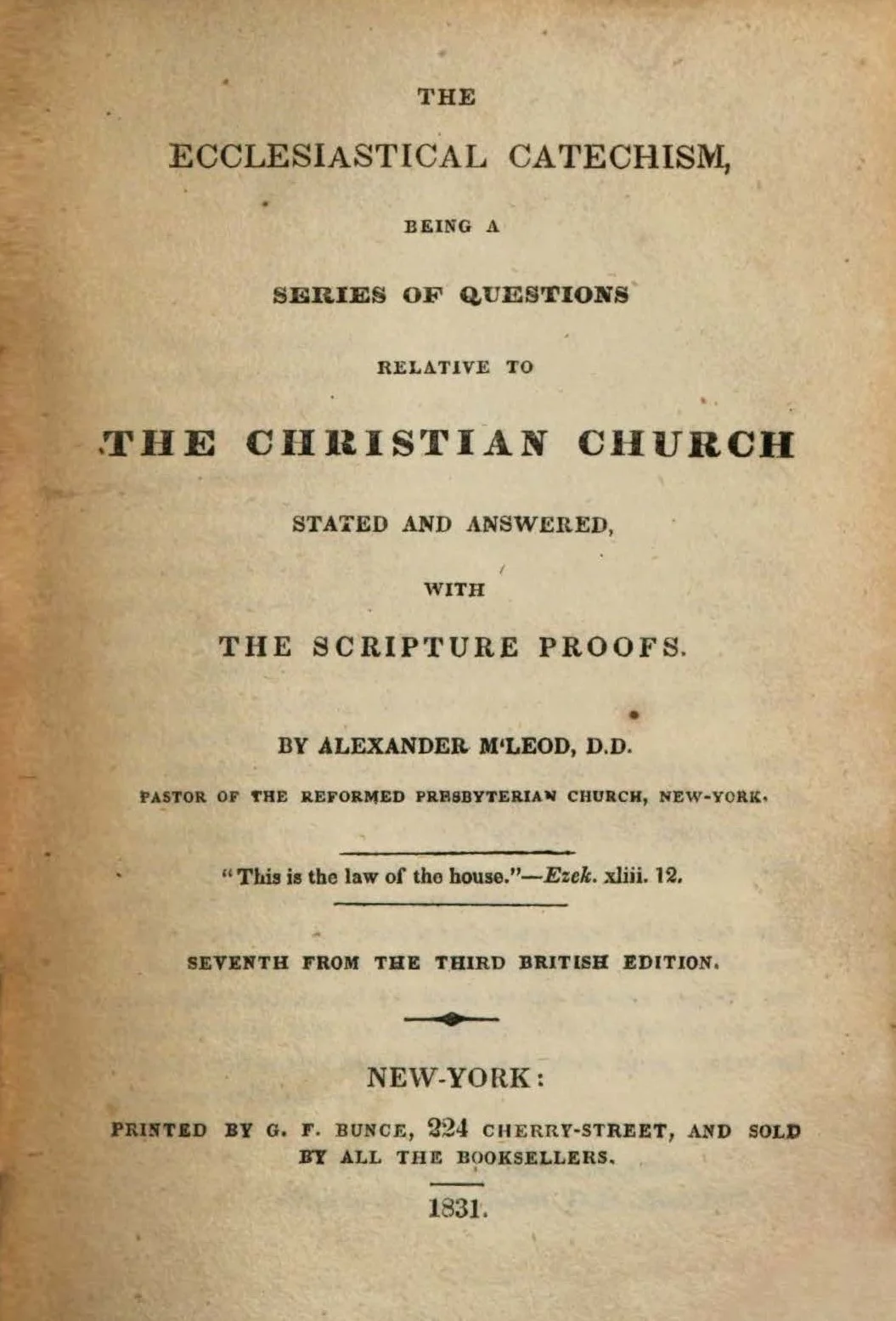 Alexander McLeod (1774-1833) — Log College Press