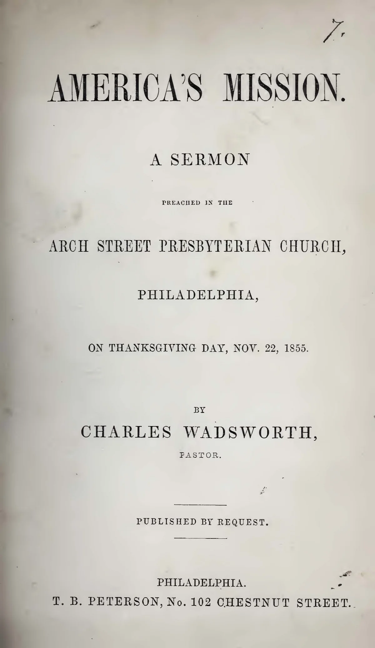 Charles Wadsworth (1814-1882) — Log College Press
