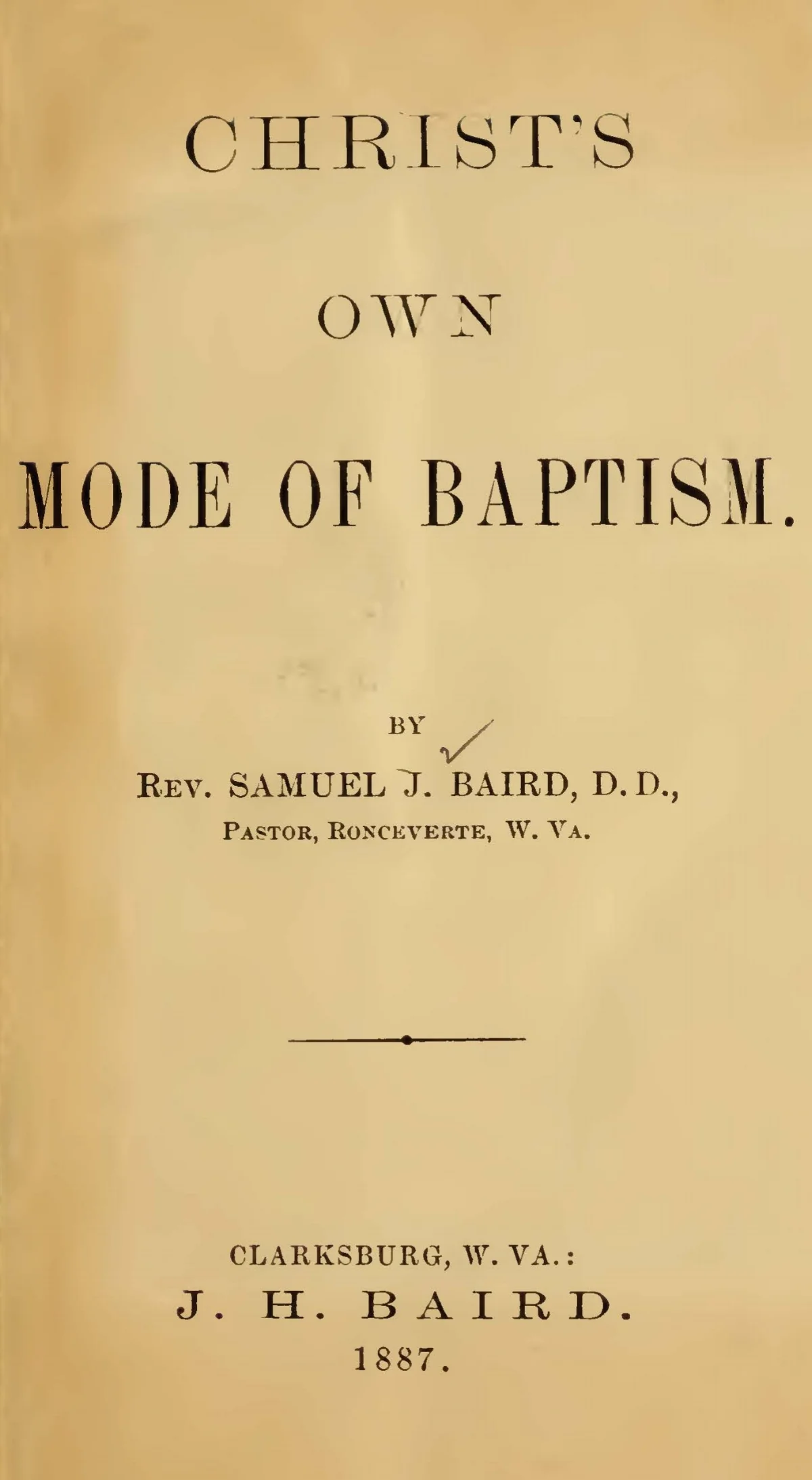 Samuel John Baird (1817-1893) — Log College Press