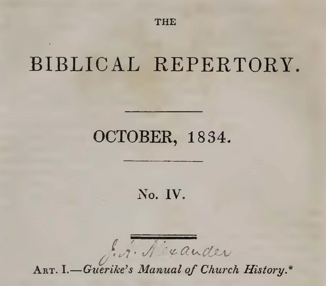 Joseph Addison Alexander (1809-1860) — Log College Press