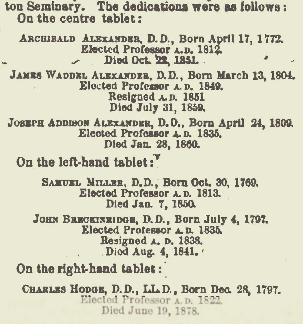 The Alexander Memorial — Log College Press