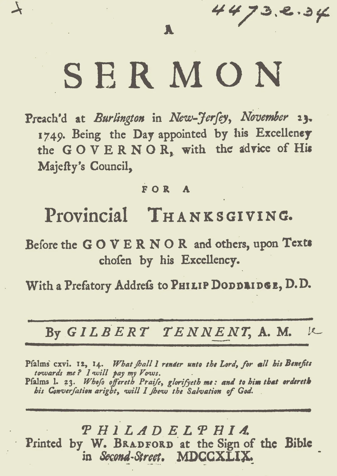 Gilbert Tennent (1703-1764) — Log College Press