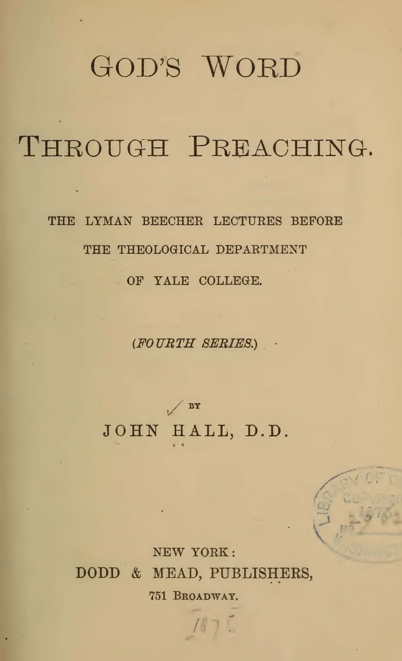 John Hall (1829-1898) — Log College Press