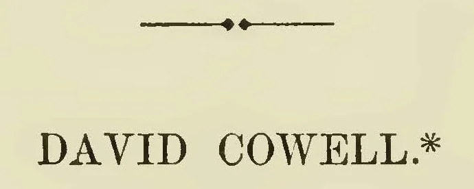 David Cowell (1704-1760) — Log College Press