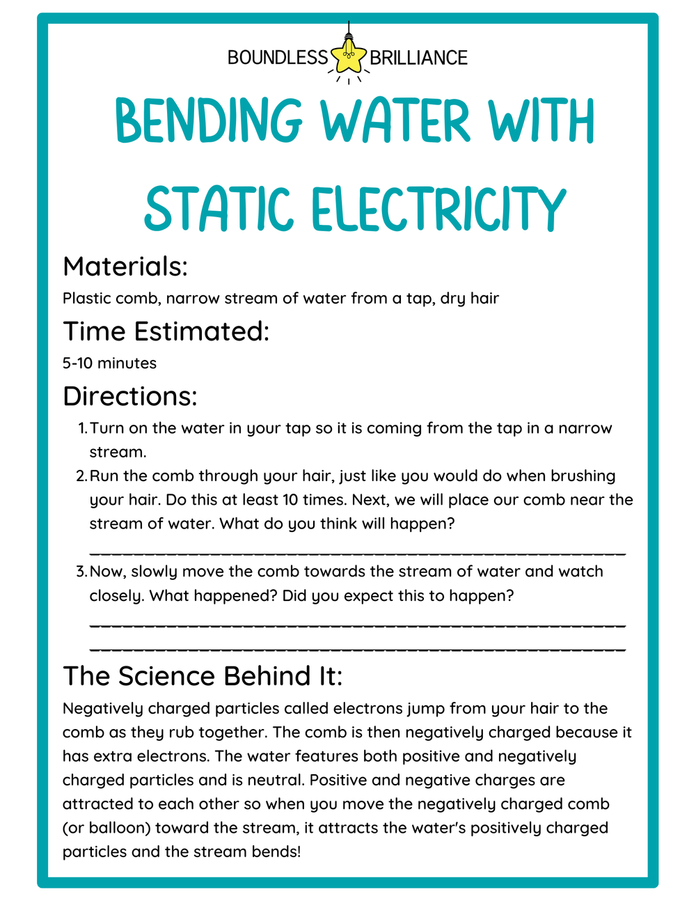 Bending Water With A Comb