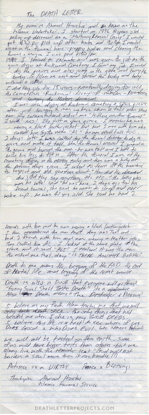 Ahmad Hraichie | Islamic Undertaker & Washer — The Death Letter Project