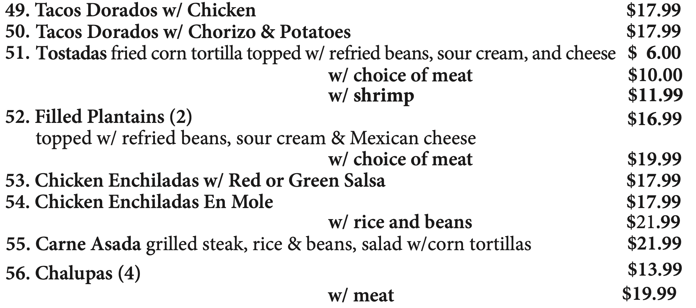 Menu — Maria's Kitchen