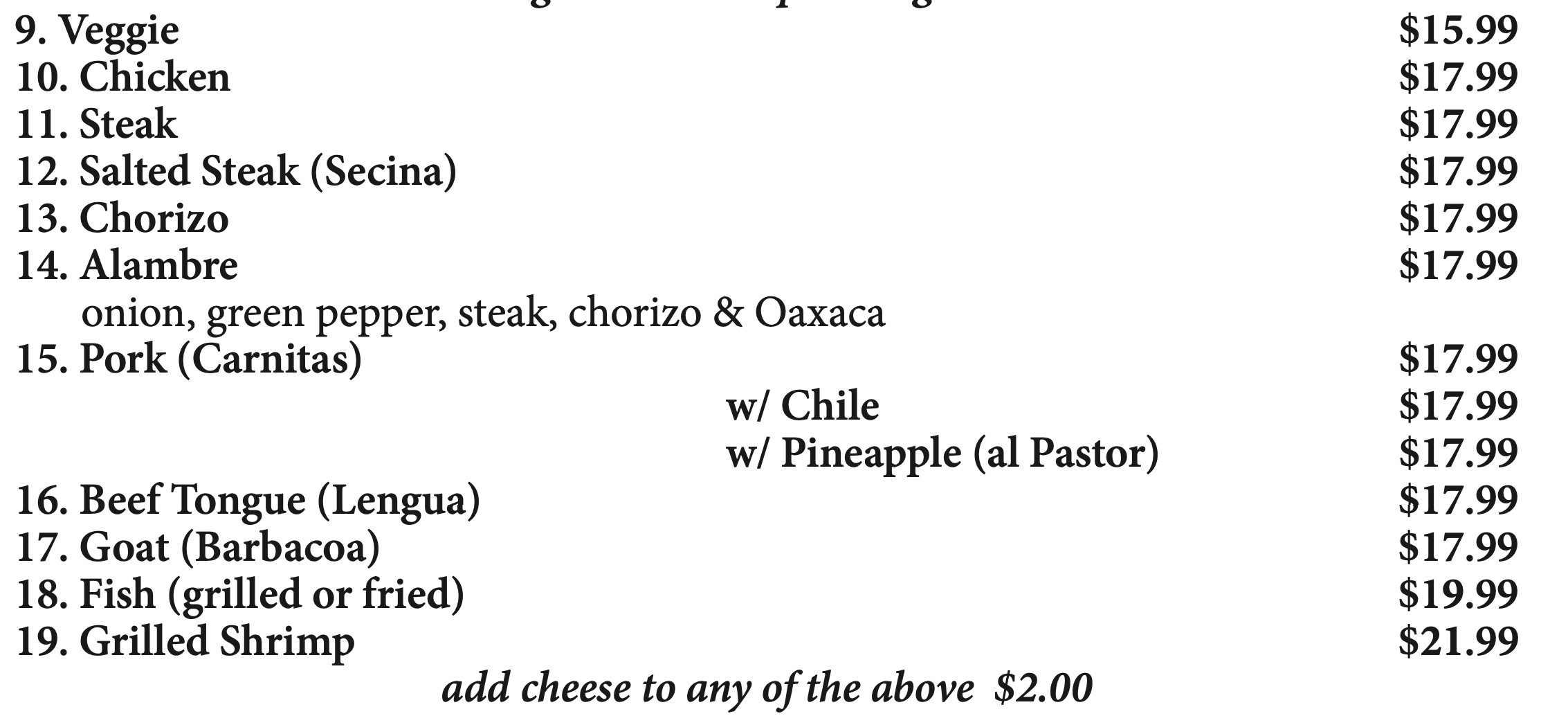 Menu — Maria's Kitchen