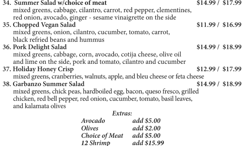 Menu — Maria's Kitchen