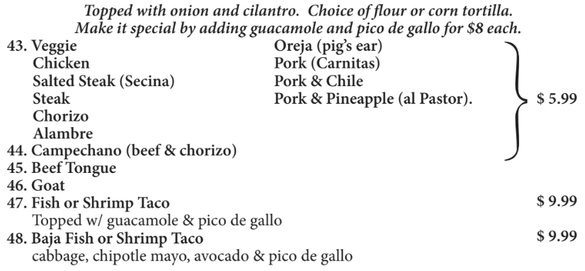 Menu — Maria's Kitchen