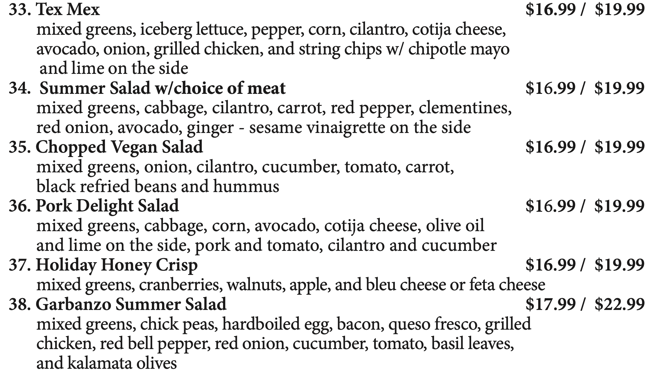 Menu — Maria's Kitchen