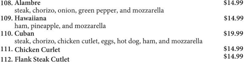 Menu — Maria's Kitchen