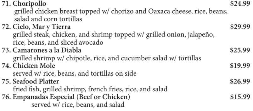 Menu — Maria's Kitchen