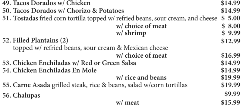 Menu — Maria's Kitchen