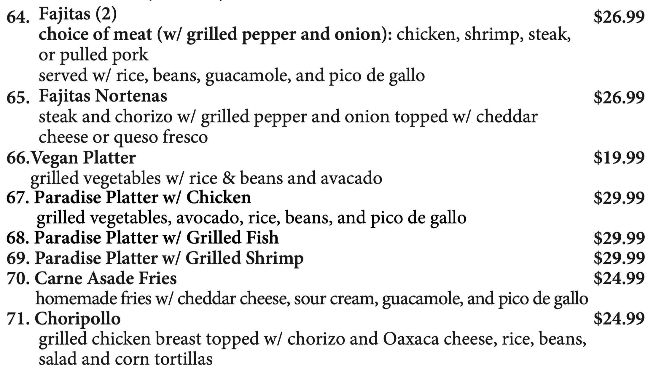 Menu — Maria's Kitchen