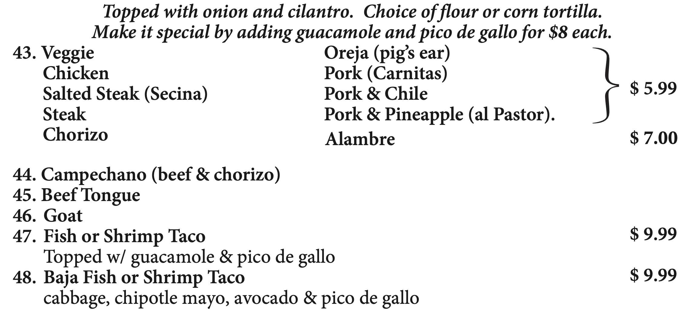 Menu — Maria's Kitchen