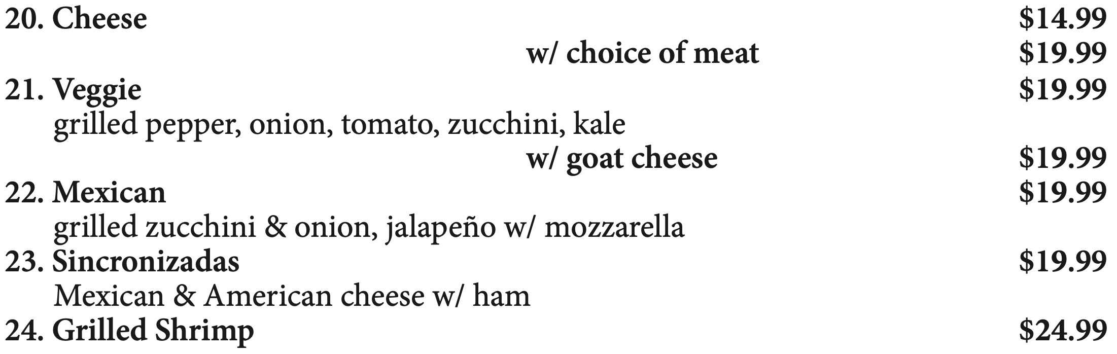 Menu — Maria's Kitchen