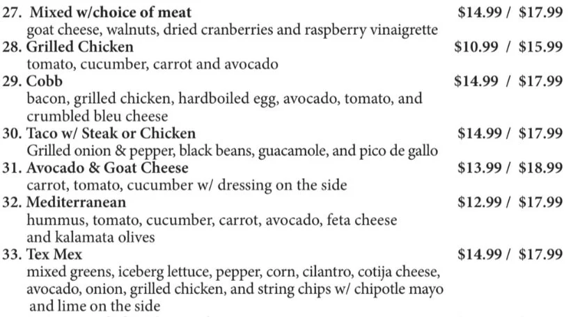 Menu — Maria's Kitchen