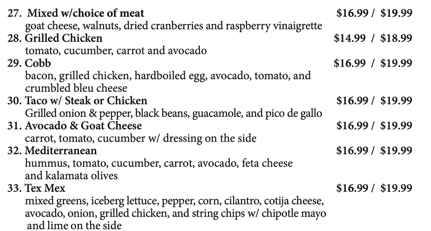 Menu — Maria's Kitchen