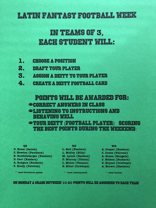 Fantasy Football in the Classroom — Amy Skillicorn