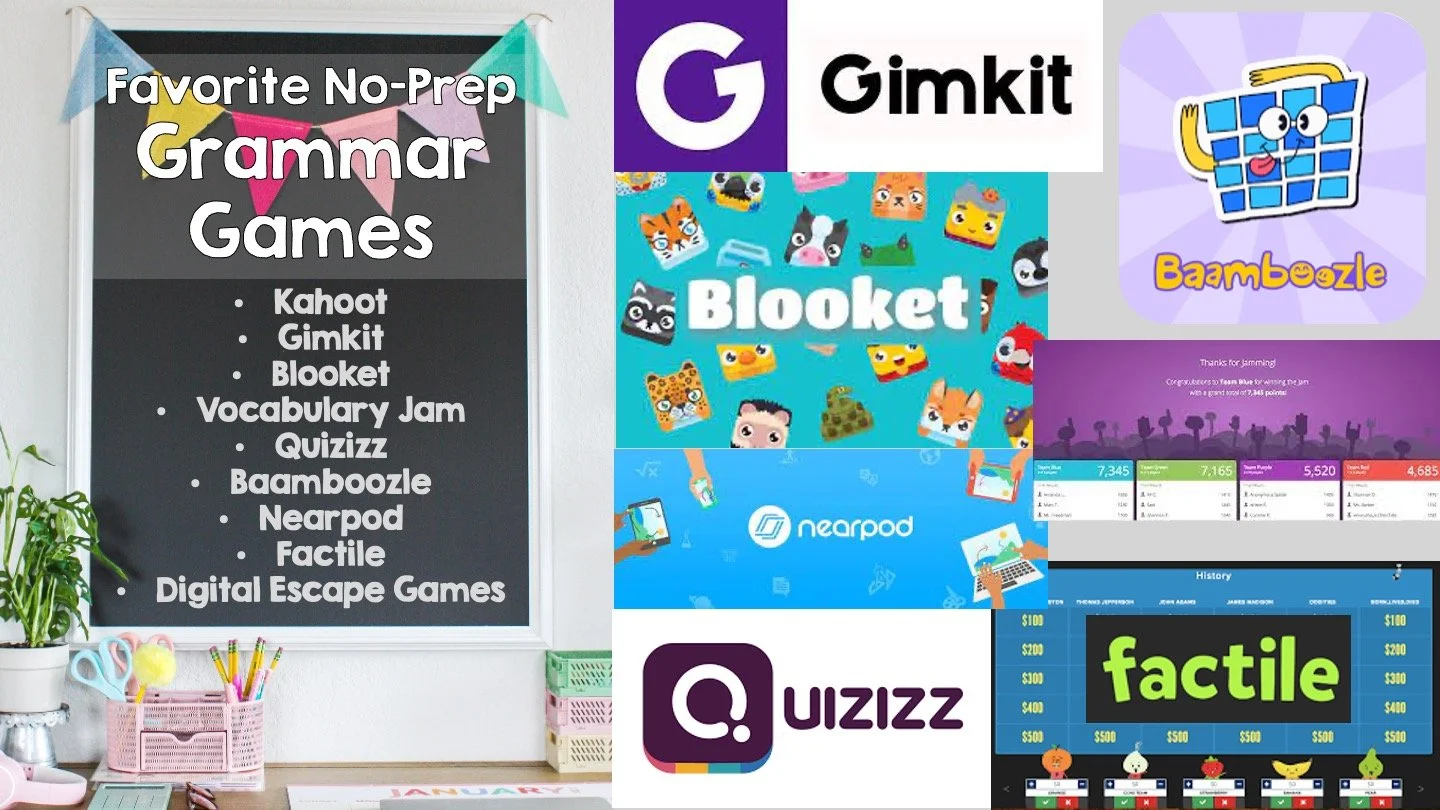 Middle School Grammar Made Fun: Interactive Games for Your Classroom ...