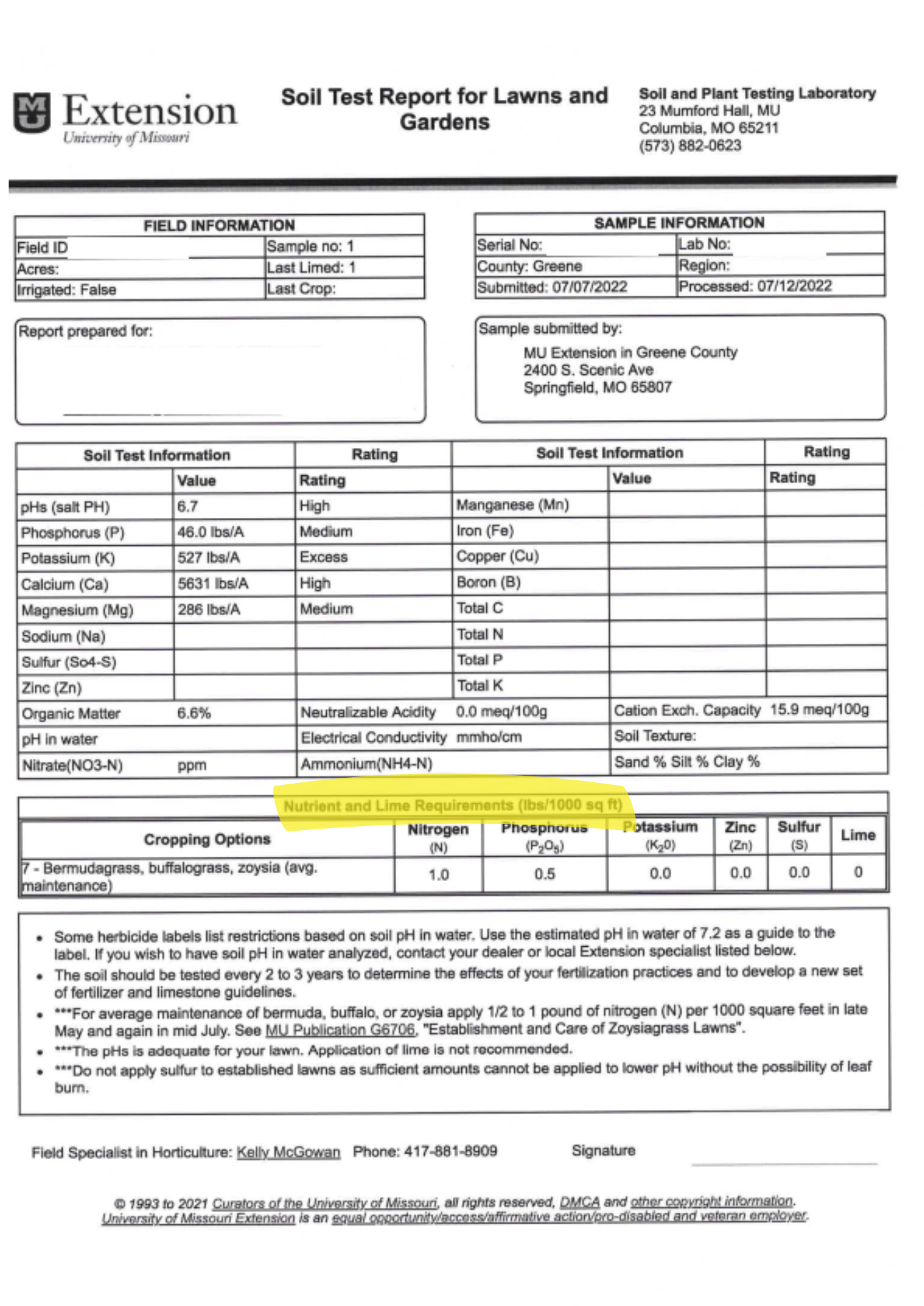 Interpreting Soil Tests — James River Basin Partnership
