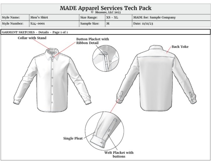 Custom Tech Pack Templates and Tech Pack Services — MADE Apparel Services