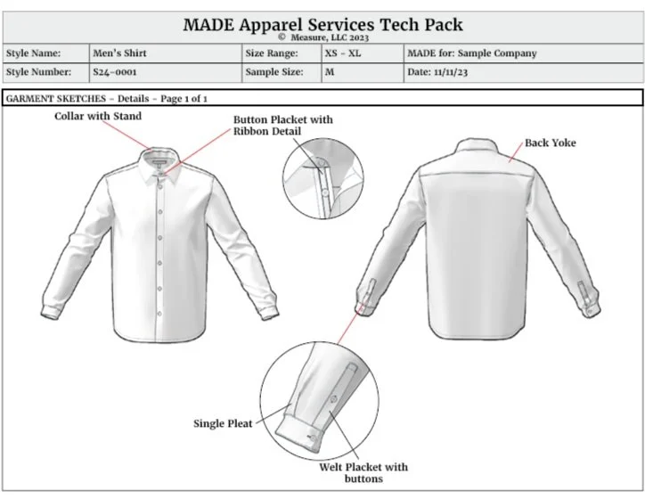 Custom Tech Pack Templates and Tech Pack Services — MADE Apparel Services