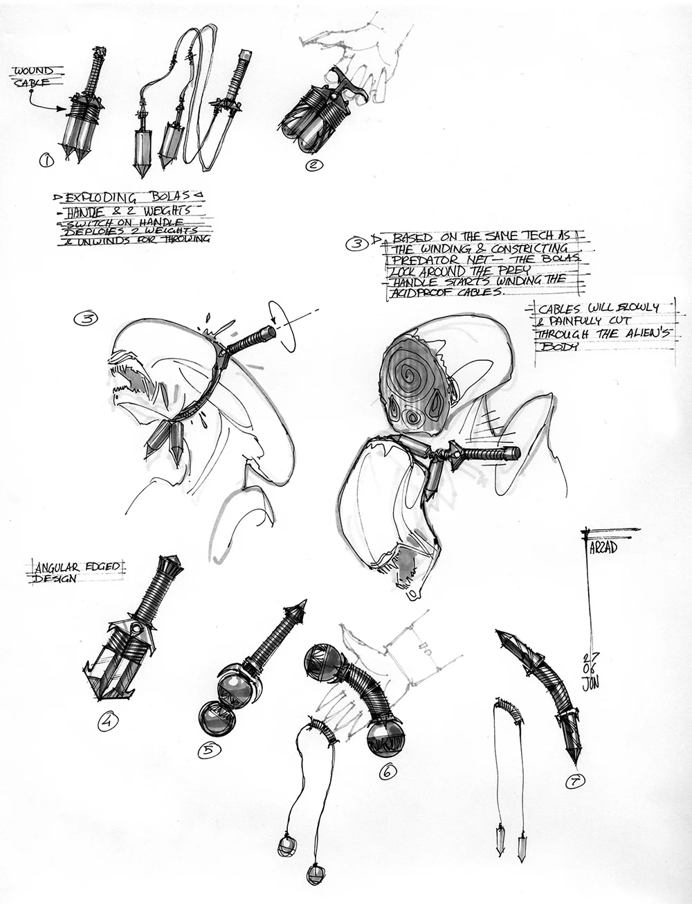 Predator Weapons Drawings