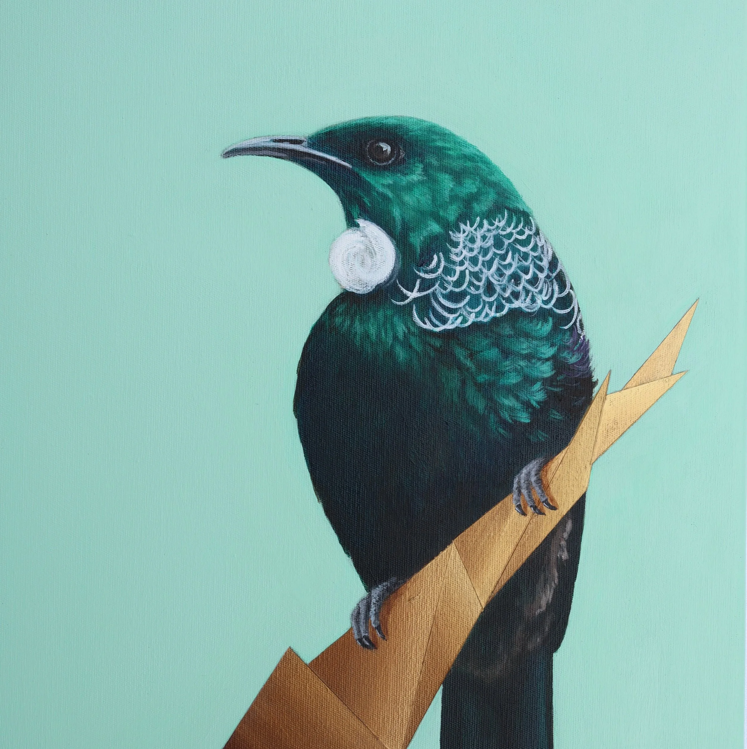 'Wise One' Tui Painting — Lucy Melville Artist