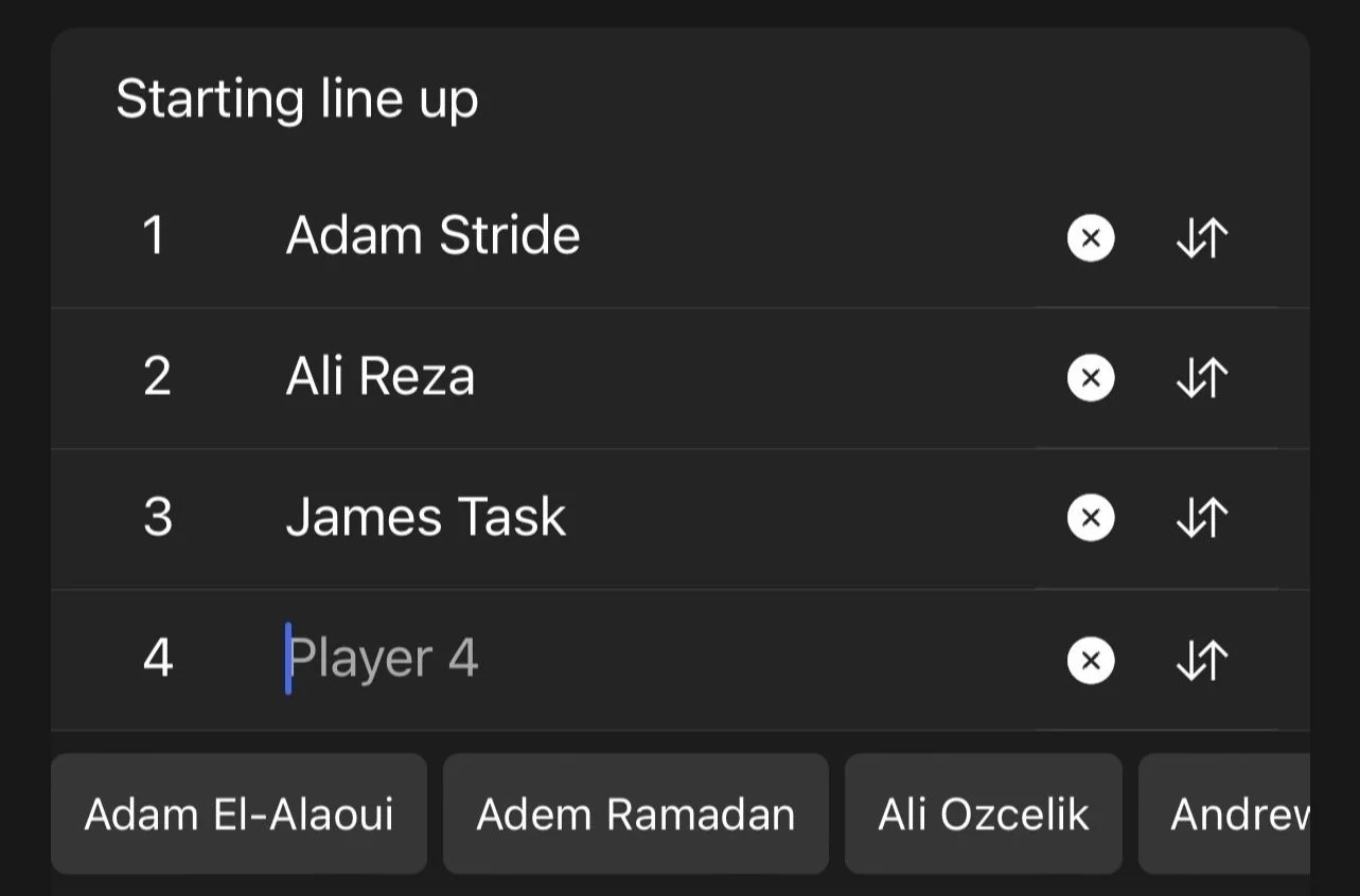 Digital team sheets for football/soccer leagues — REFSIX