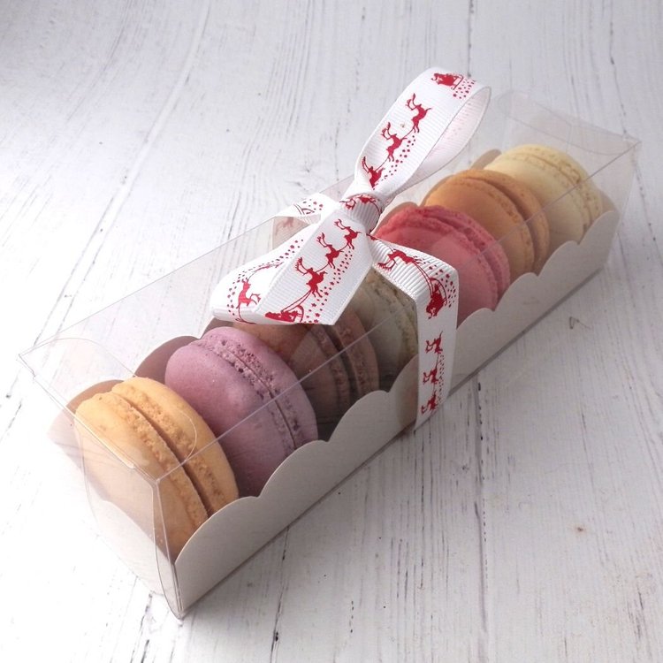 Macaron Boxes & Packaging — Macaron box with clear sleeve - small
