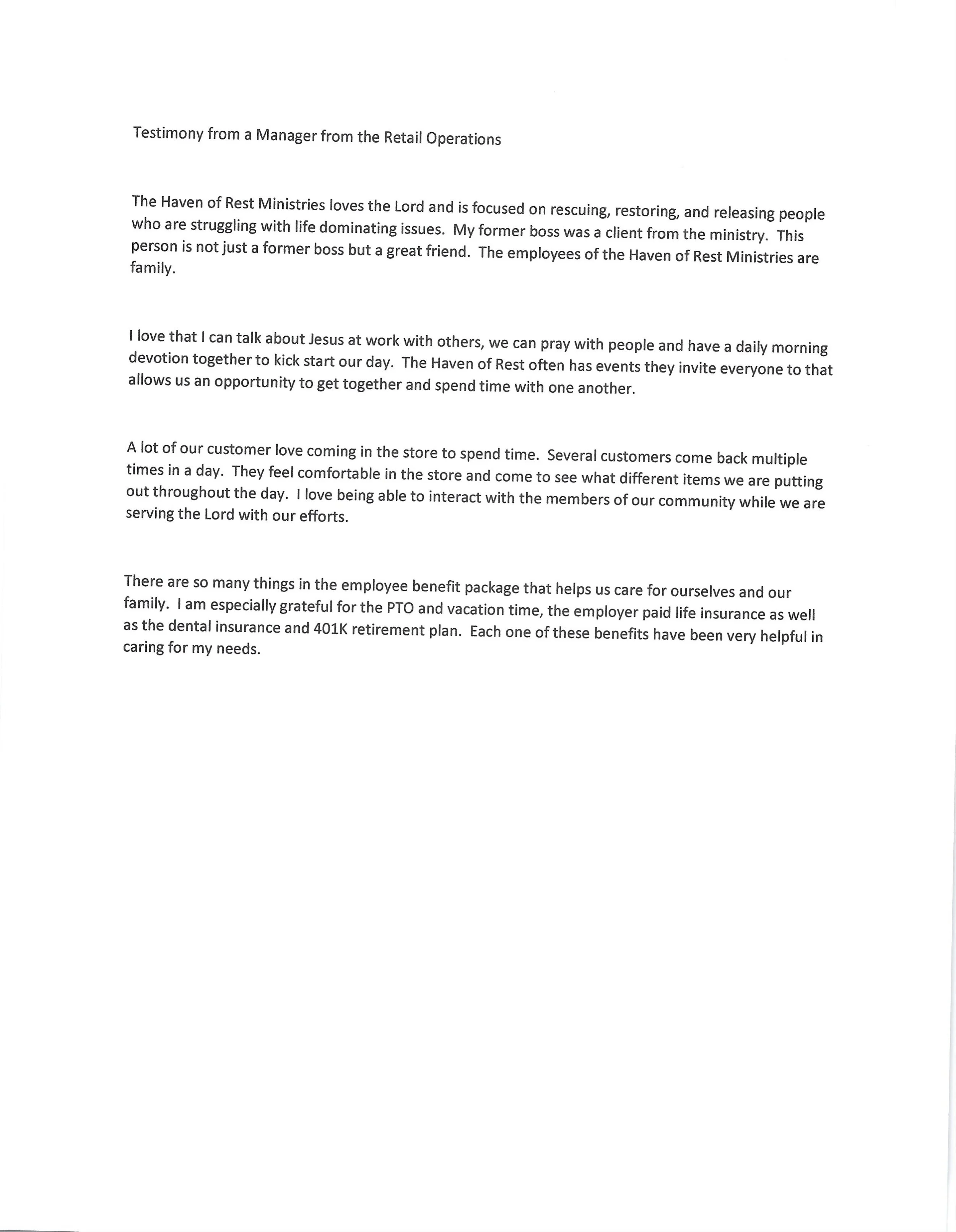 Employment — Haven of Rest Ministries