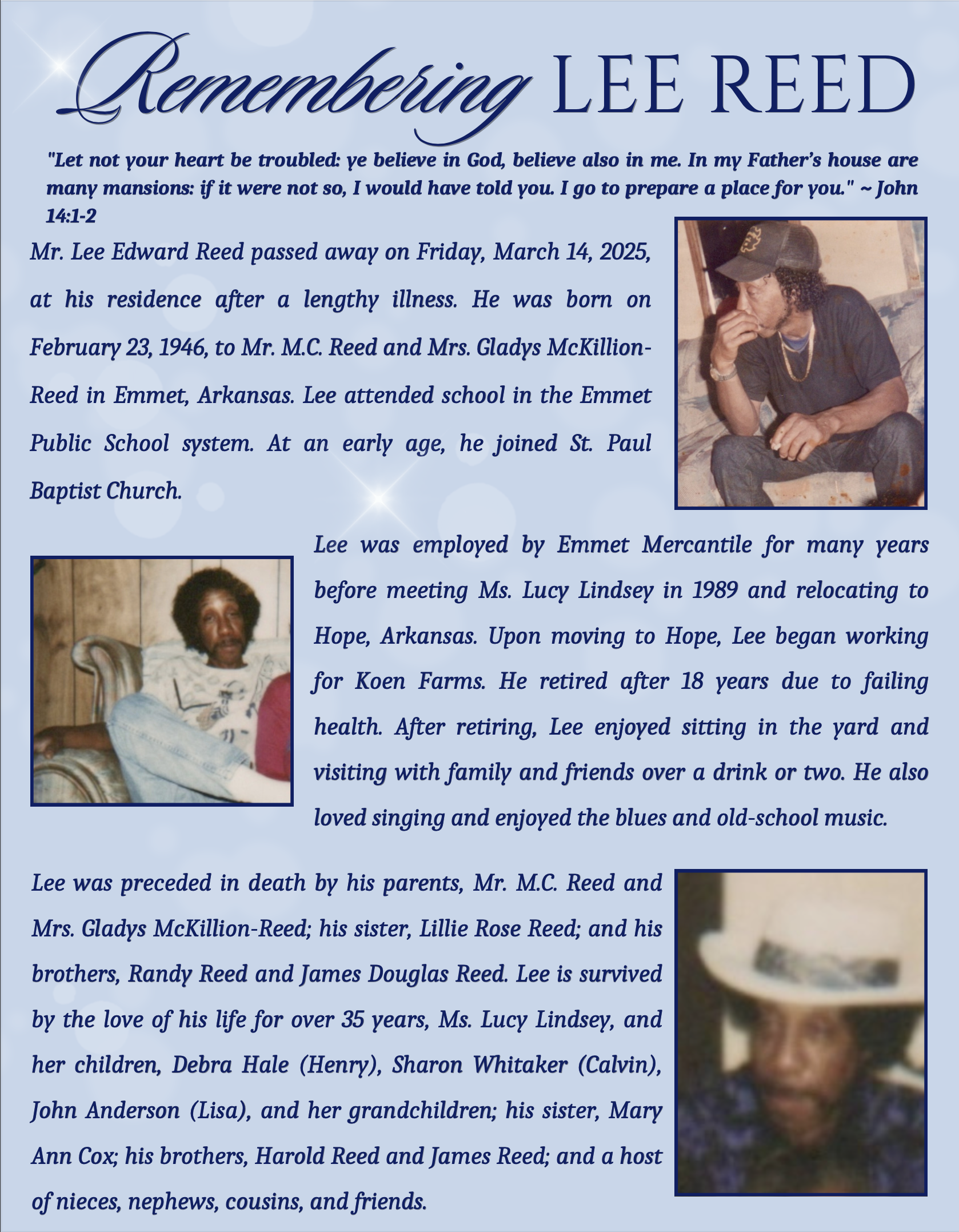 Obituaries — McFadden & Hitchye Funeral Enterprises