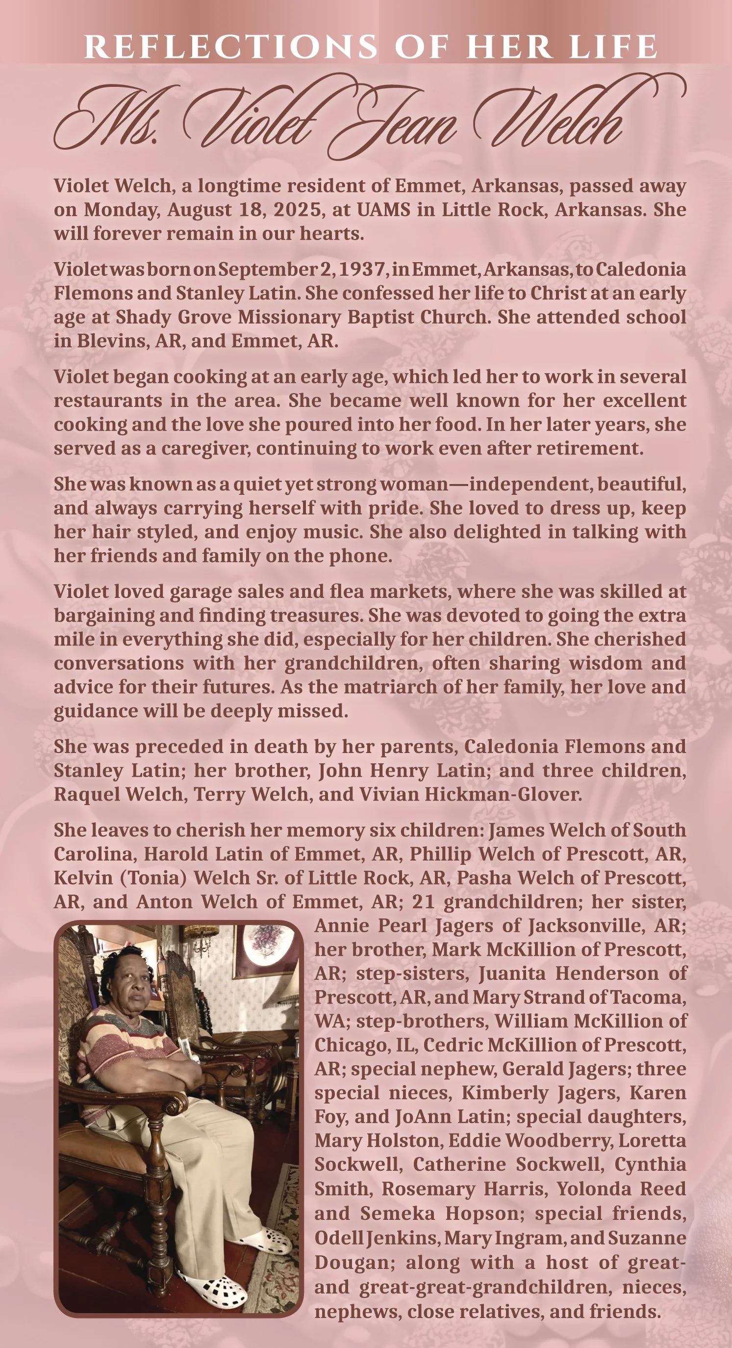 Violet Welch — McFadden & Hitchye Funeral Enterprises