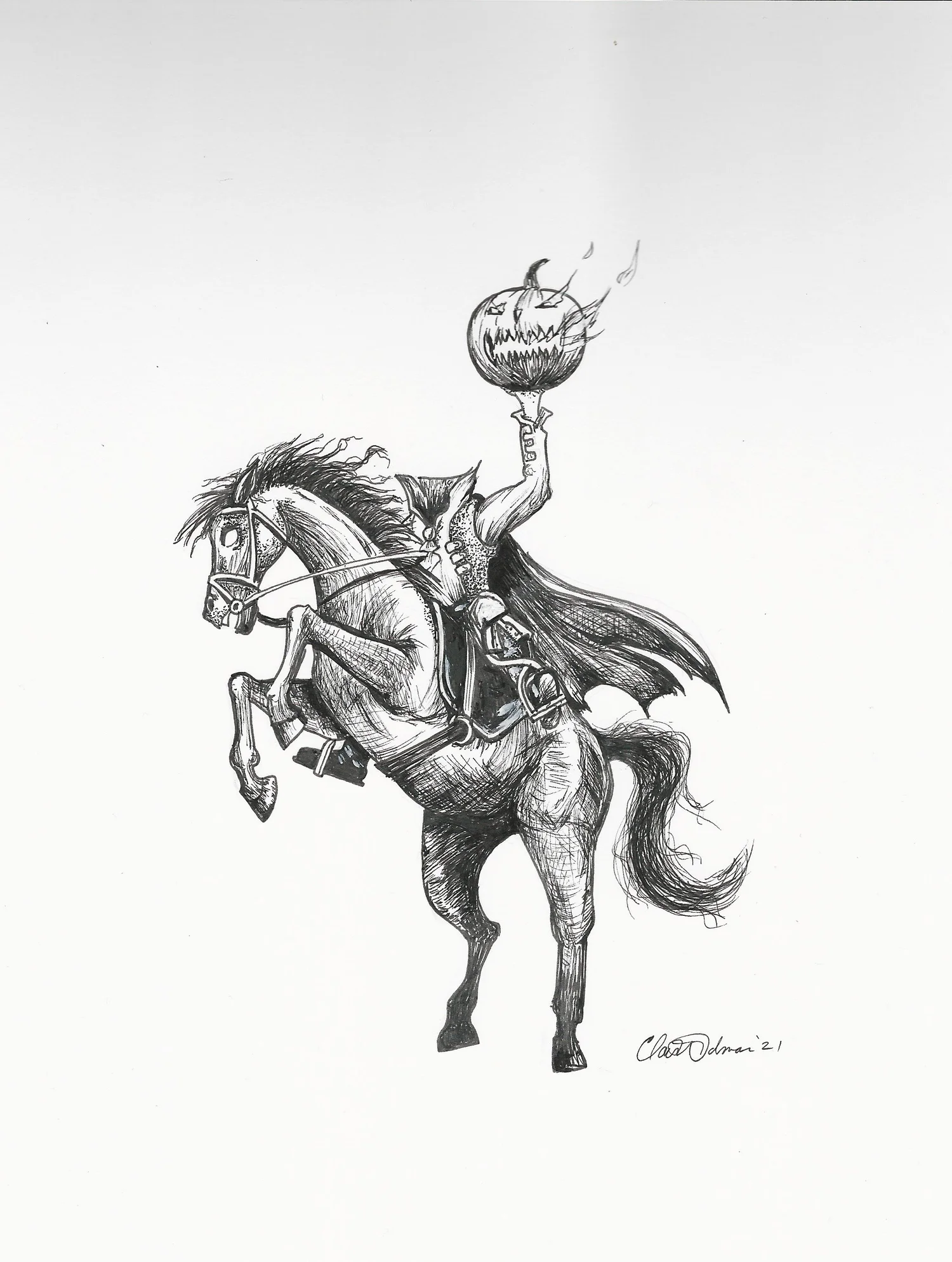 Headless Horseman Black And White