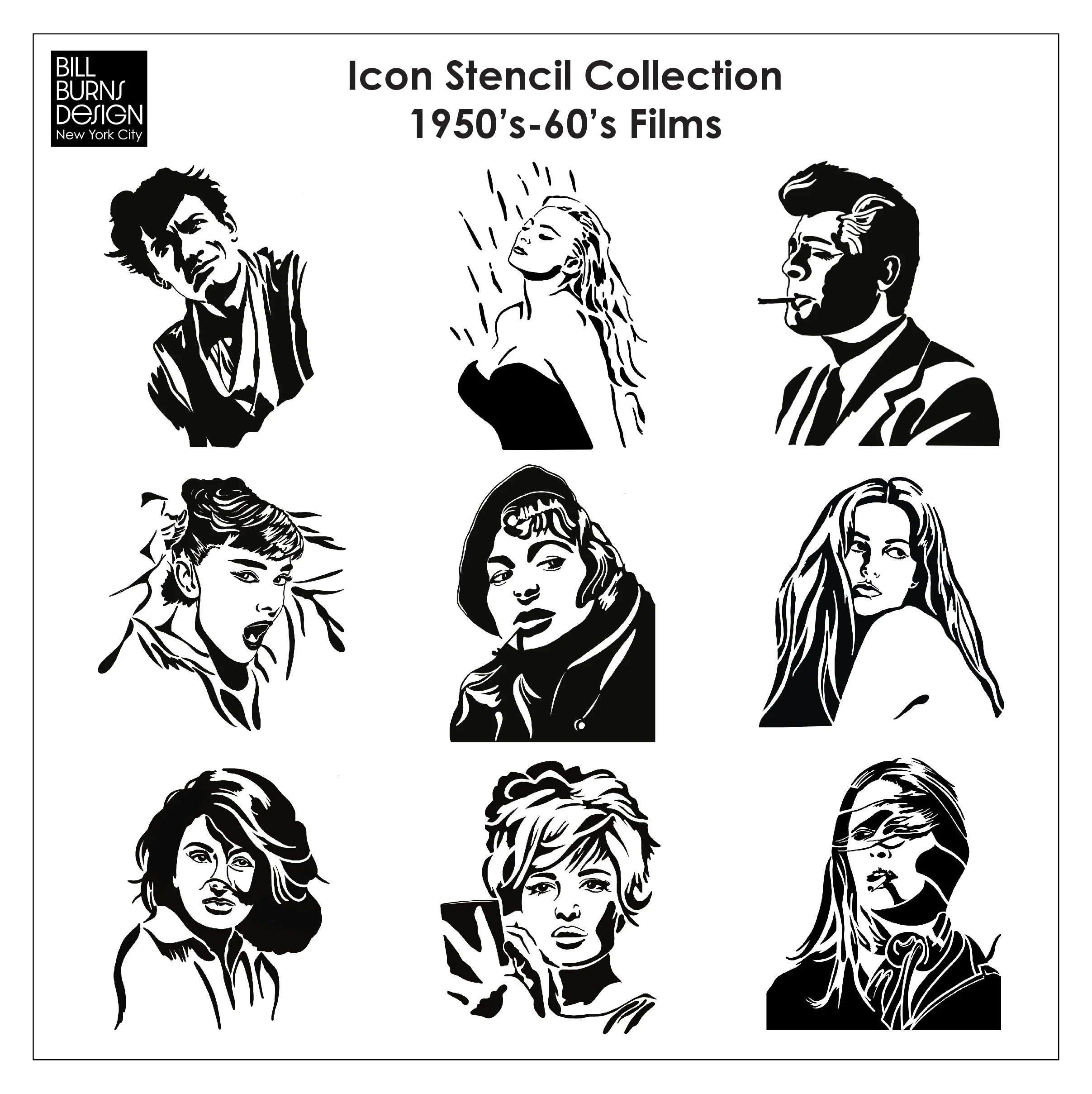 Icons Stencil Collection — Bill Burns Studio