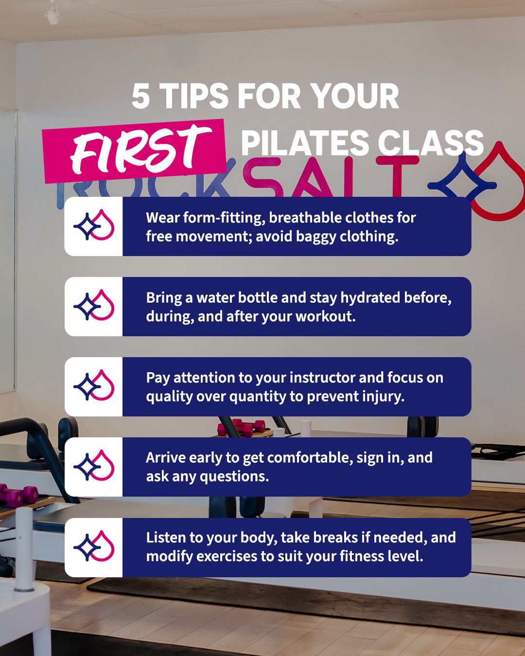 5 Tips for your first pilates class — RockSalt Pilates