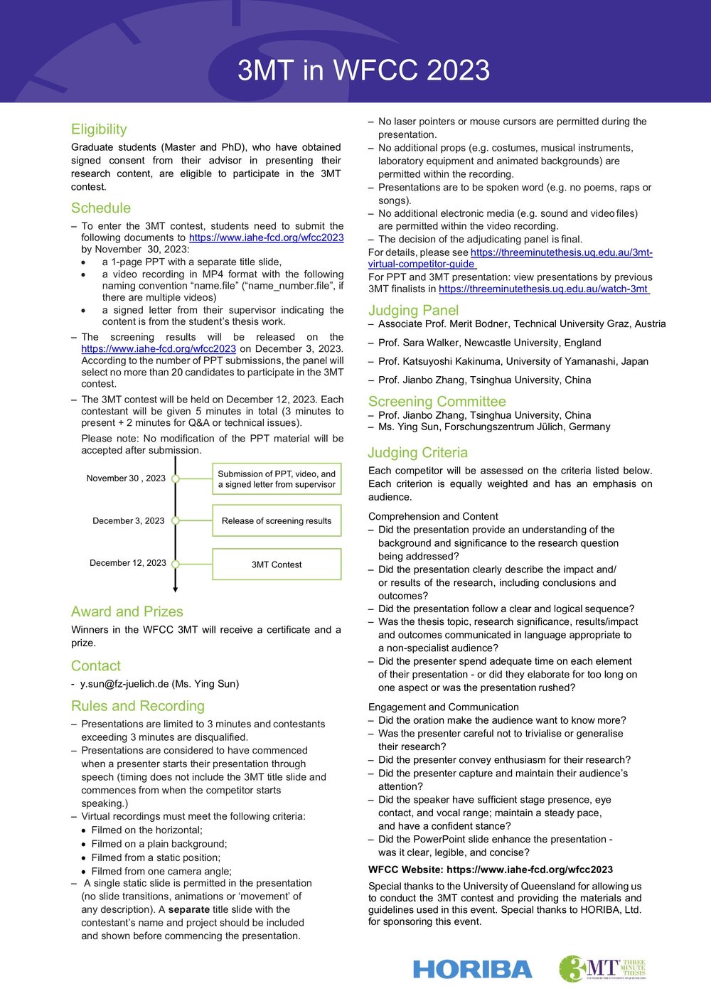 WFCC 2023 3MT — World Fuel Cell Conference